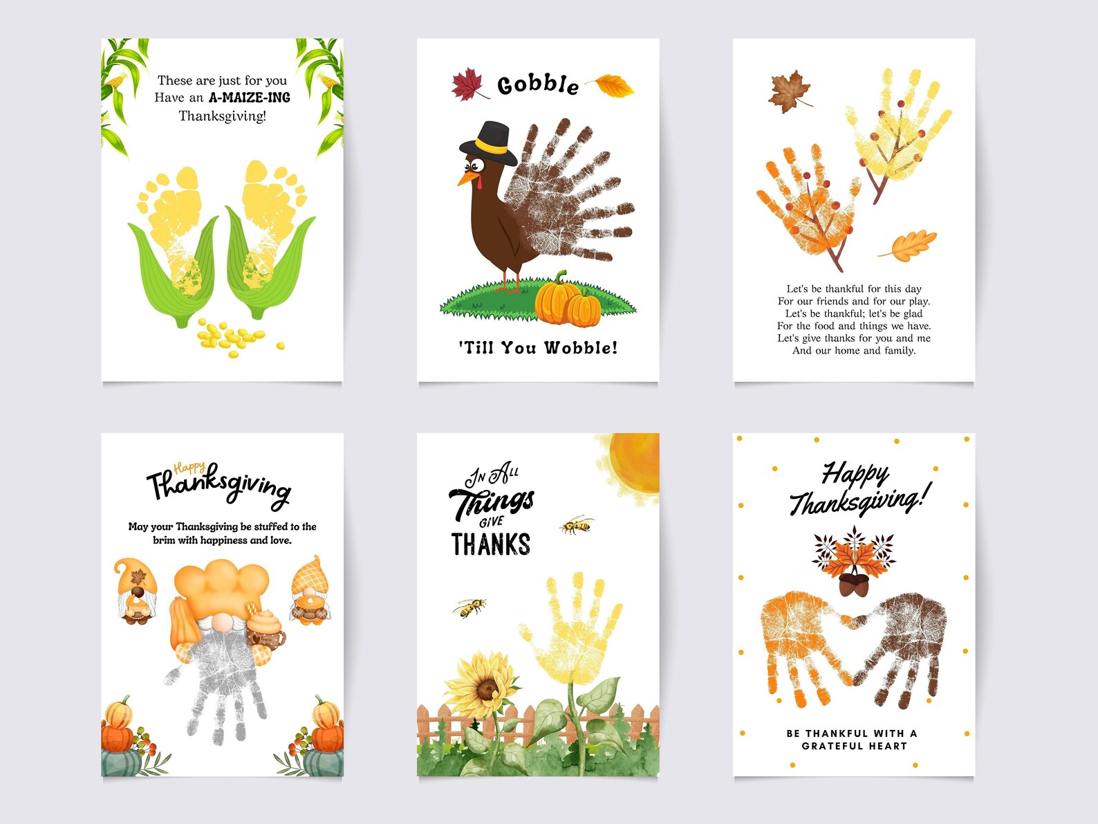 Thanksgiving Handprint Footprint Craft Bundle, Thanksgiving Handprint ...