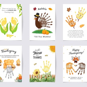 Thanksgiving Handprint Footprint Craft Bundle, Thanksgiving Handprint ...