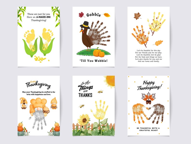 Thanksgiving Handprint Footprint Craft Bundle, Thanksgiving Handprint ...