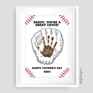 Father's Day Handprint Art Craft, Gift, Baseball Handprint Craft for ...