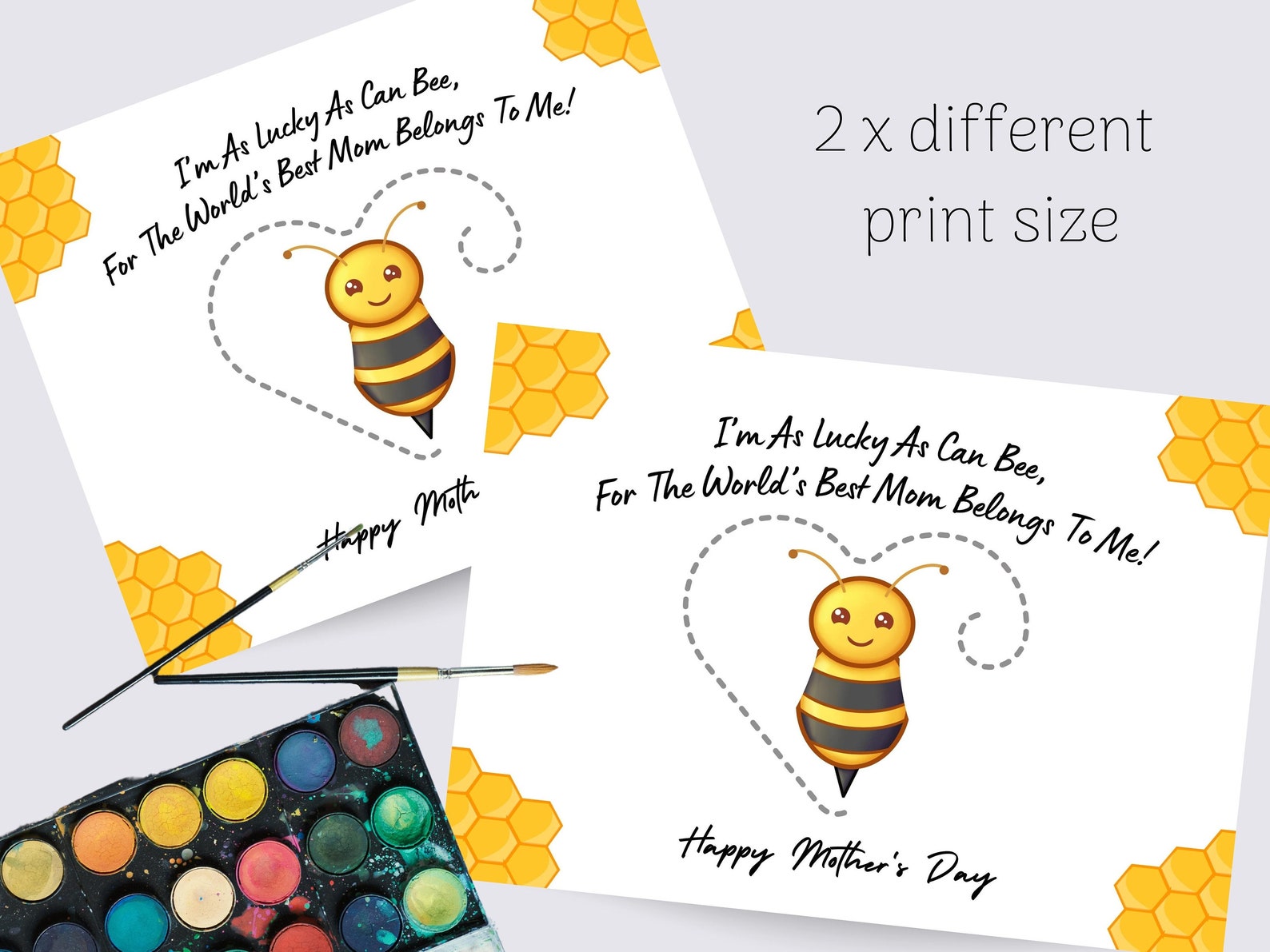 Mothers Day Handprint Art, Handprint Craft, Printable Gift, Bee ...