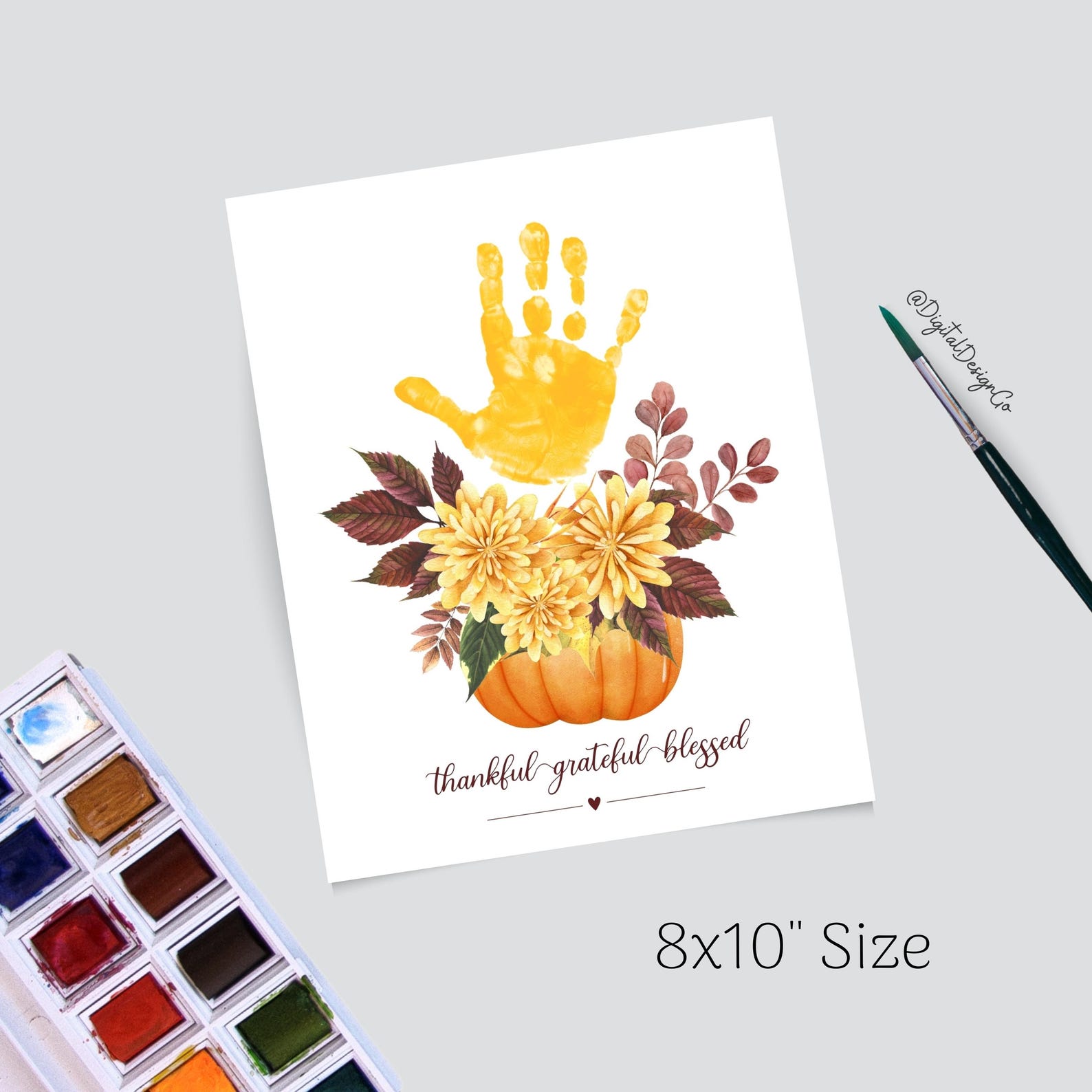 Thanksgiving Handprint Art / Fall Autumn Flower Handprint Craft / Kids ...