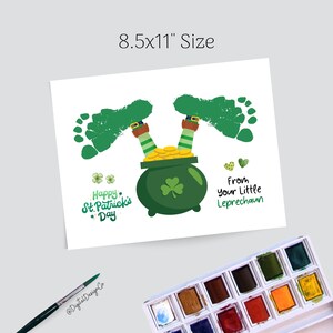 St Patricks Footprint Art, From Your Little Leprechaun, Leprechaun ...