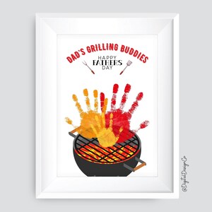 Fathers Day Handprint Art Craft, Grill Handprint, Dads Grilling Buddies ...