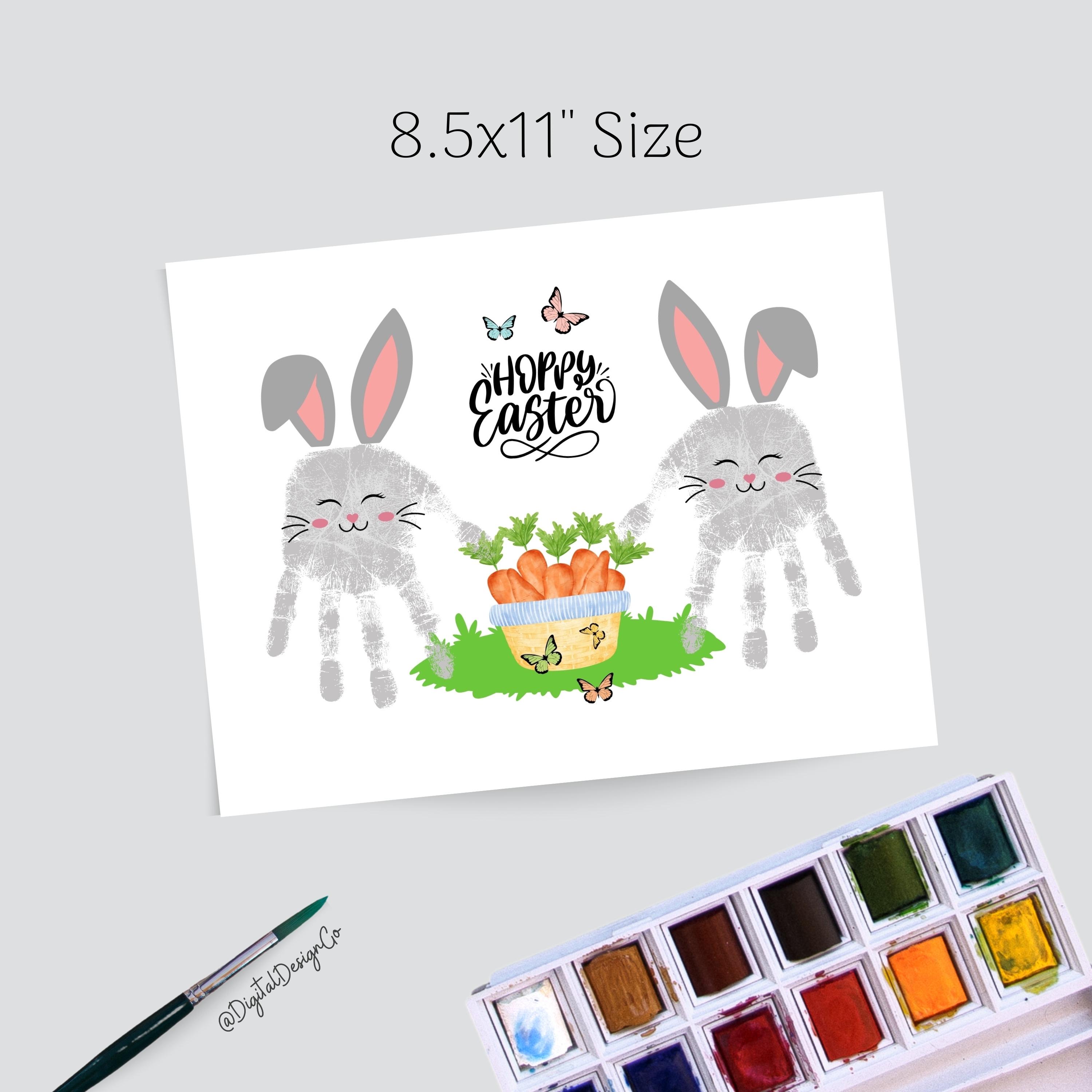 Hoppy Easter Handprint Art, Bunny Handprint Craft, Kids Baby Toddler ...