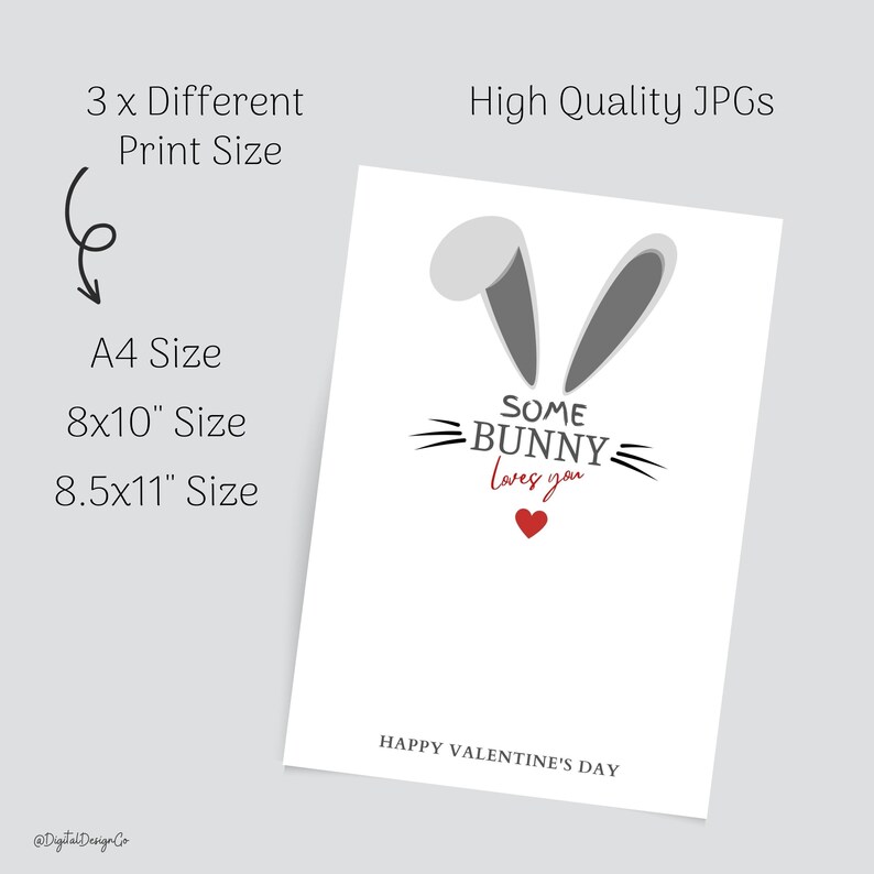 Some Bunny Loves You Footprint Art Happy Valentines Day - Etsy