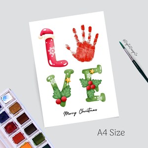 Love Handprint Art Craft, Merry Christmas Handprint Craft, DIY Craft ...