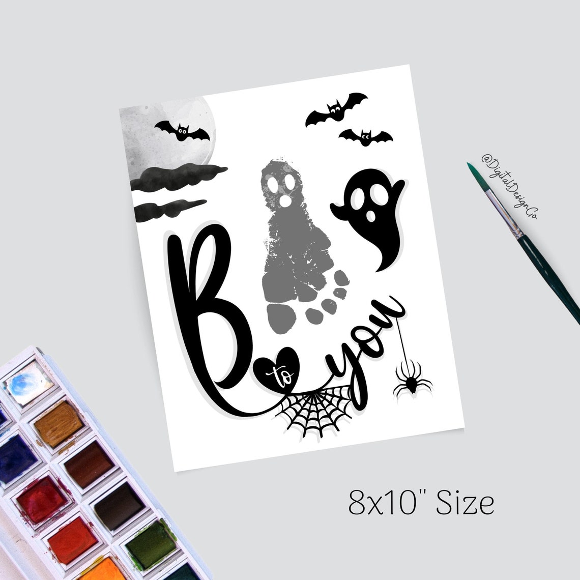 Halloween Footprint Art Craft, Boo to You, Halloween Craft, Ghost ...