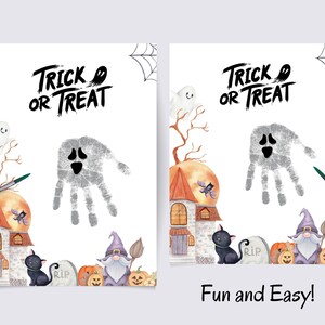 Halloween Handprint Footprint Craft Bundle, Halloween Handprint Art ...