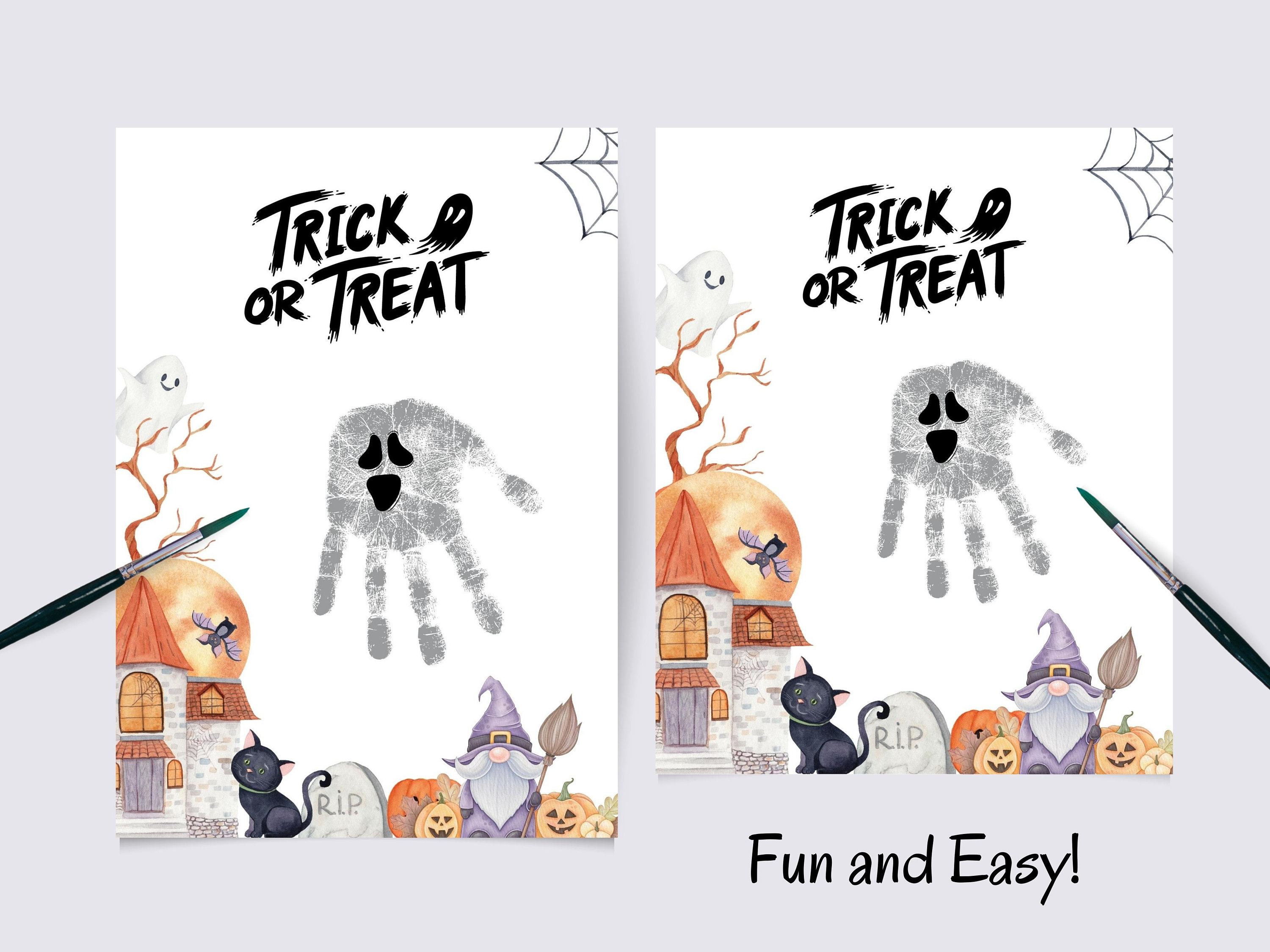 Halloween Handprint Footprint Craft Bundle, Halloween Handprint Art ...