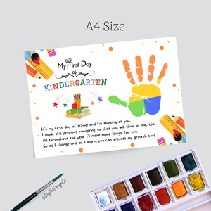 My First Day of Kindergarten Handprint Art, Back to School Poem, DIY ...
