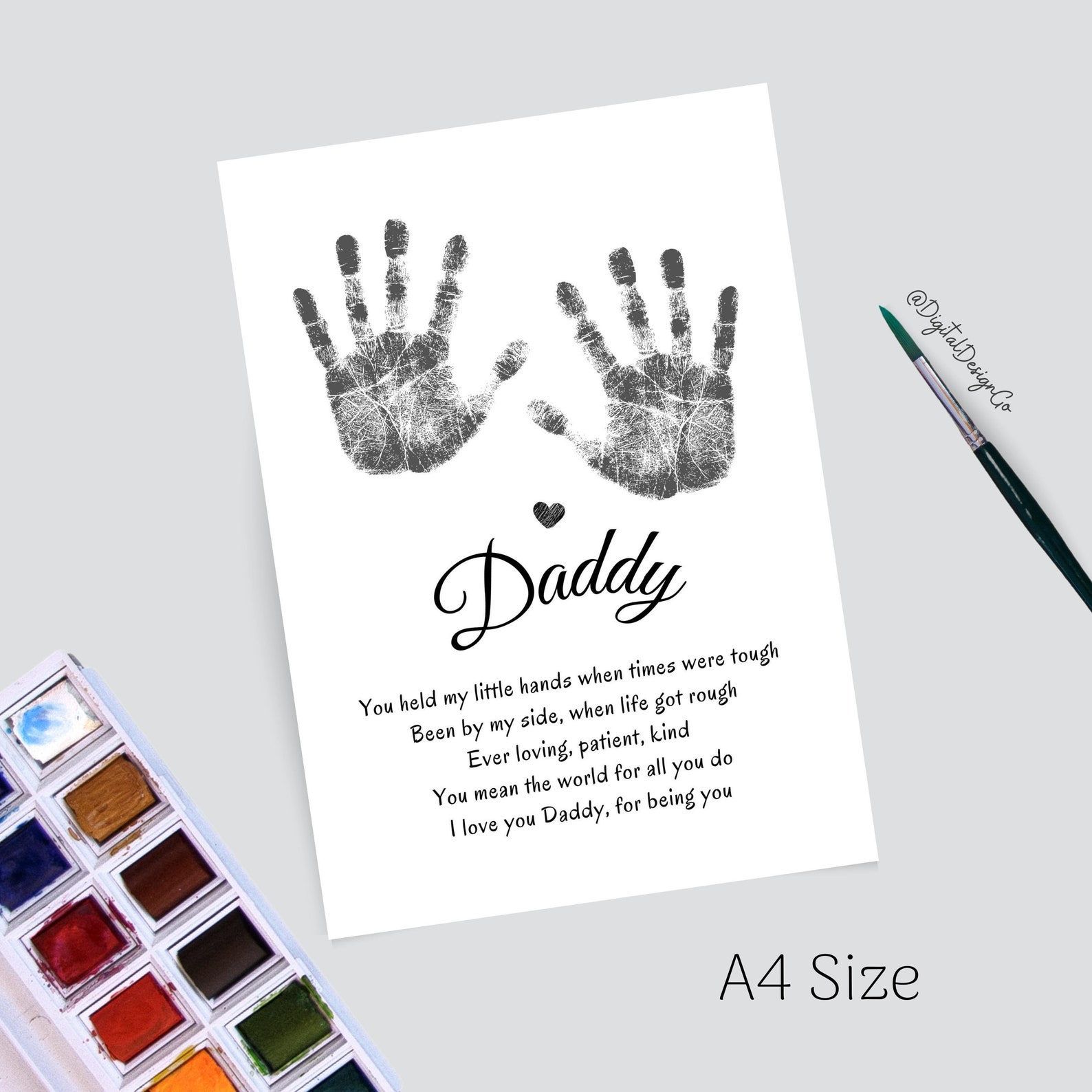 Father's Day Handprint Craft, Daddy Poem Handprint Craft, Dad Father's ...