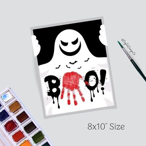 Boo Halloween Handprint Footprint Art Craft, Halloween, Ghost Handprint ...