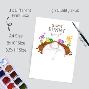 Some Bunny Loves You, Easter Bunny Footprint Art Craft, Bunny Hole ...