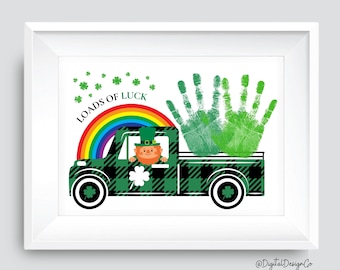 St. Patrick's Day Shamrock Handprint Art Craft, I'm so Lucky to Have ...