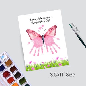 Mothers Day Handprint Craft, Fluttering by to Wish You a Happy Mothers ...