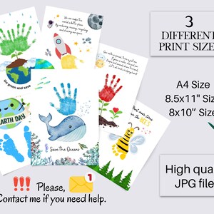 Earth Day Bundle, Handprint Footprint Art Craft, Earth Day Handprint ...