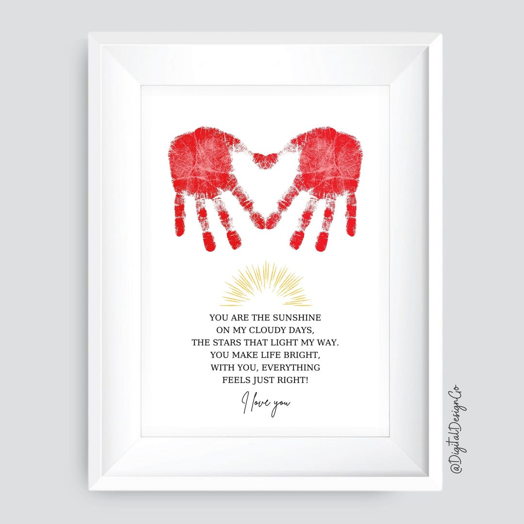 Love Poem Handprint Art Craft, Valentines Day, Mothers Day Craft for ...