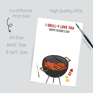 I Grill-y Love You, Happy Father's Day, Grill Handprint Art Craft, Kids ...