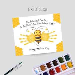 Mothers Day Handprint Art, Handprint Craft, Printable Gift, Bee ...