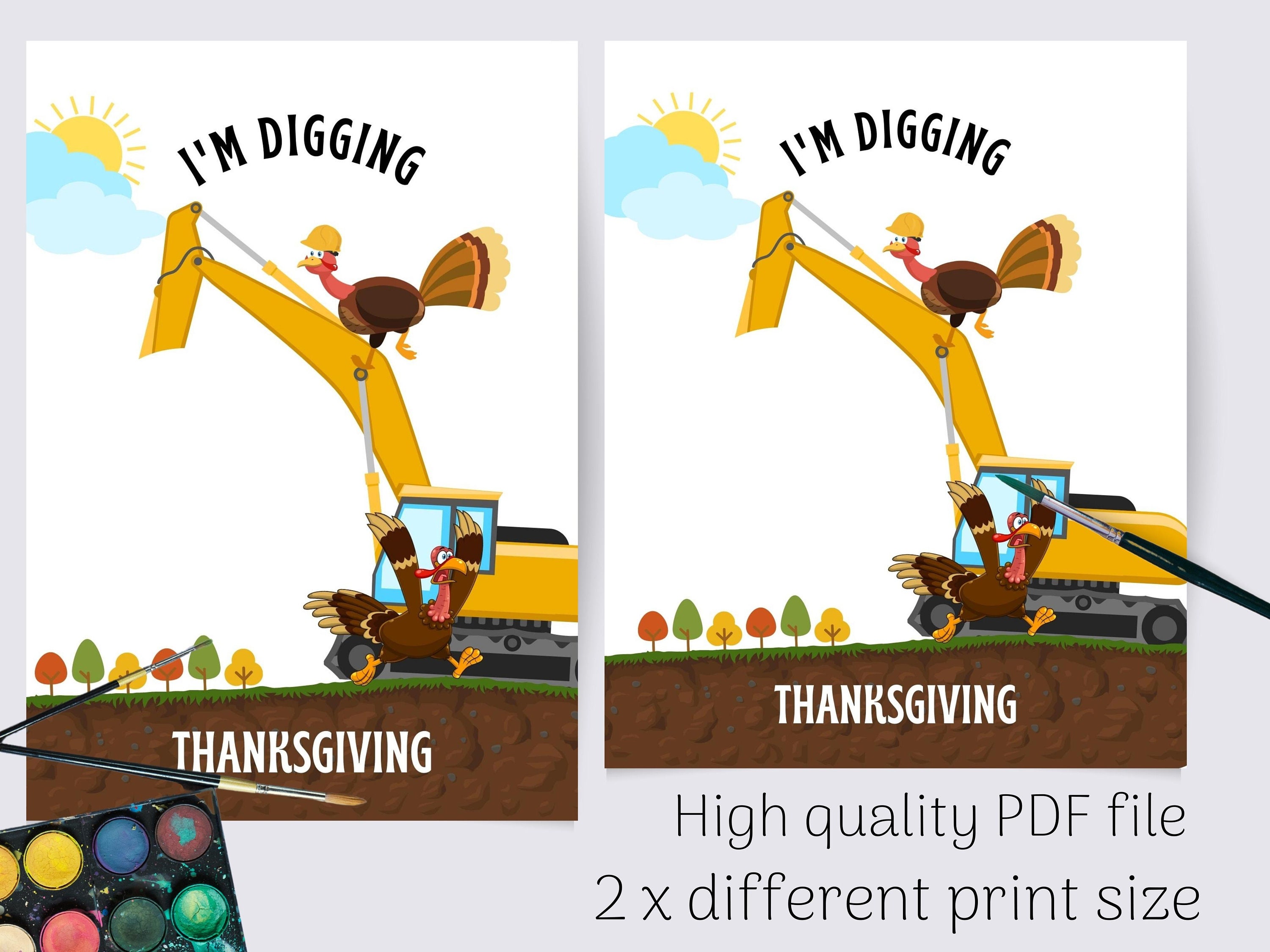 Thanksgiving Handprint Art I'm Digging Thanksgiving - Etsy