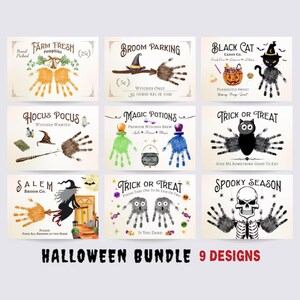 Halloween Handprint Footprint Art Craft Bundle, Halloween Decor ...