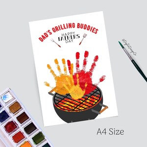 Fathers Day Handprint Art Craft, Grill Handprint, Dads Grilling Buddies ...