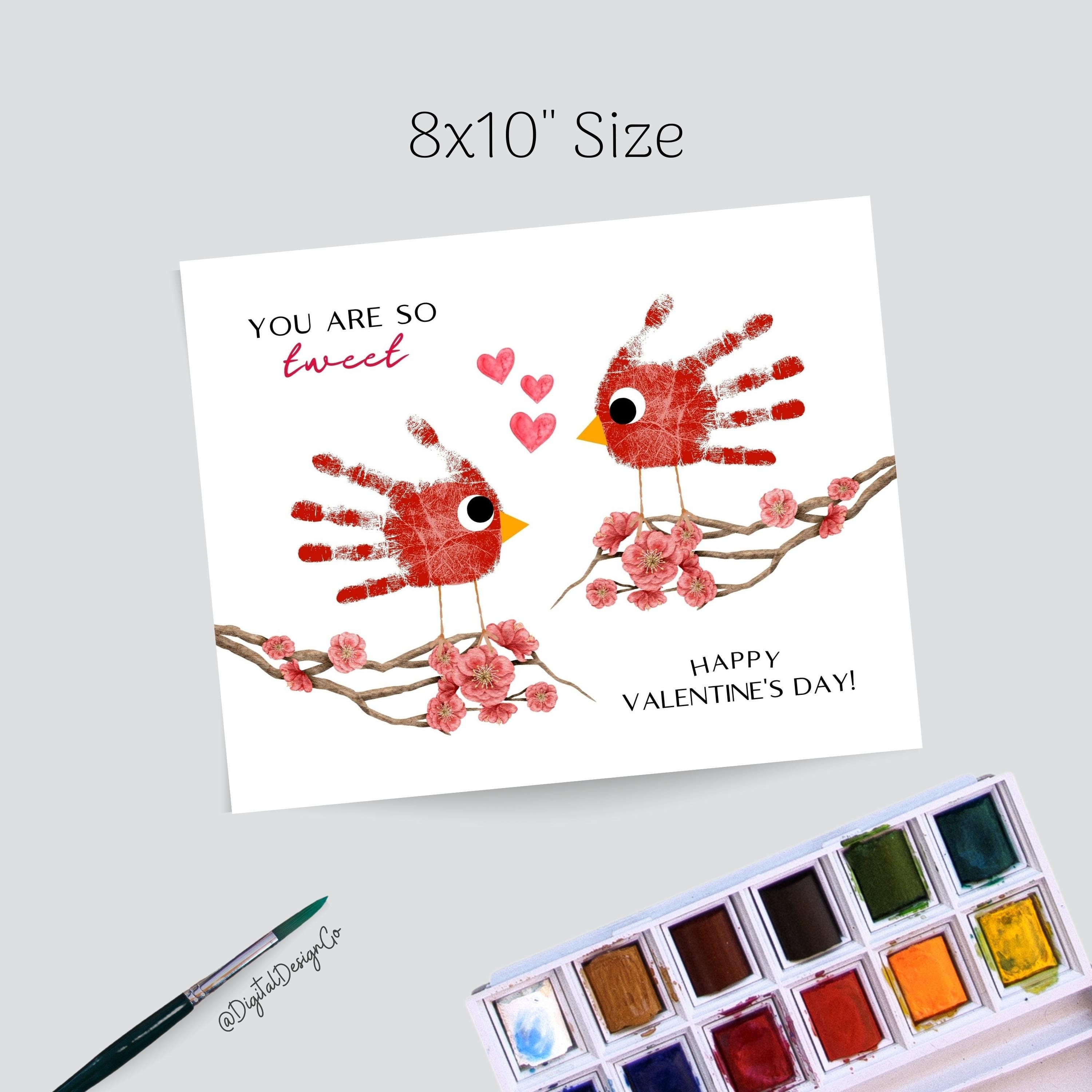 Bird Valentines Day Handprint Art Craft You Are so Tweet - Etsy