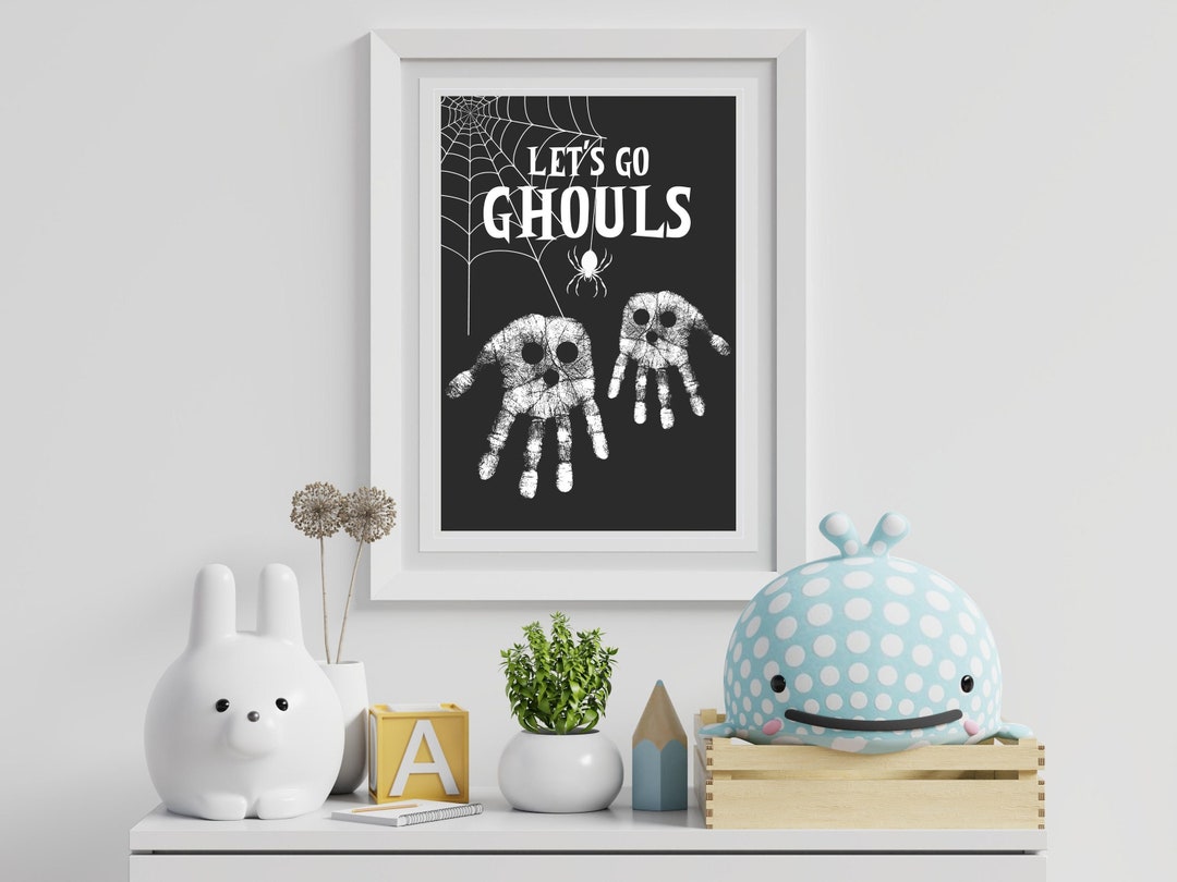 Let's Go Ghouls, Halloween Handprint Footprint Art, Ghost Handprint ...
