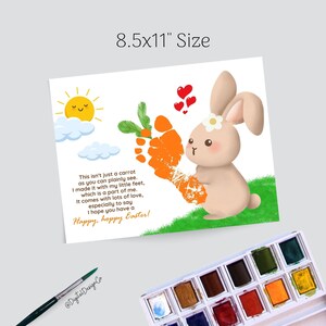 Happy Hoppy Easter Footprint Art Craft, Poem, Easter Bunny Carrot ...