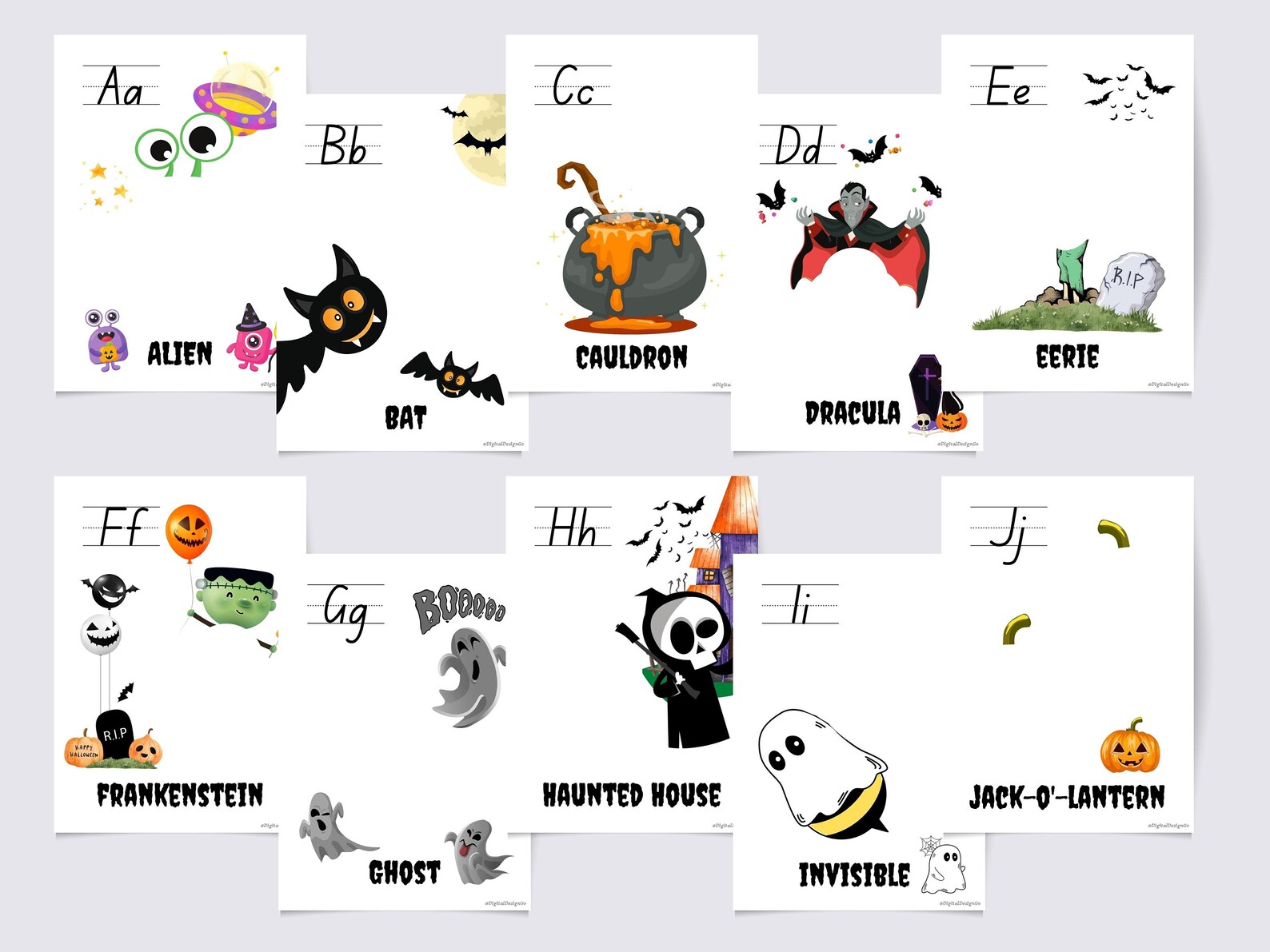 Halloween Handprint Halloween Alphabet Handprint Art My - Etsy