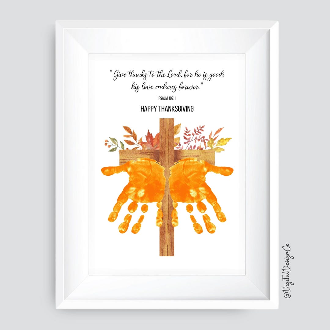 Thanksgiving Handprint Art / Cross Handprint Craft / Christian Jesus ...
