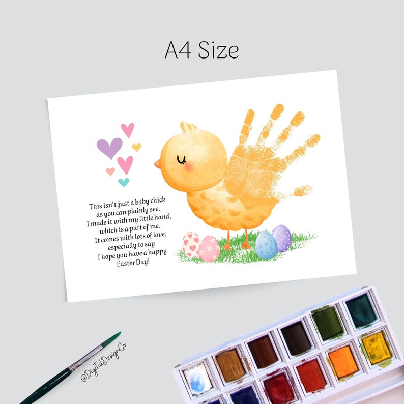 Baby Chick Handprint Art, Easter Chicken Handprint Craft, Kids Baby ...