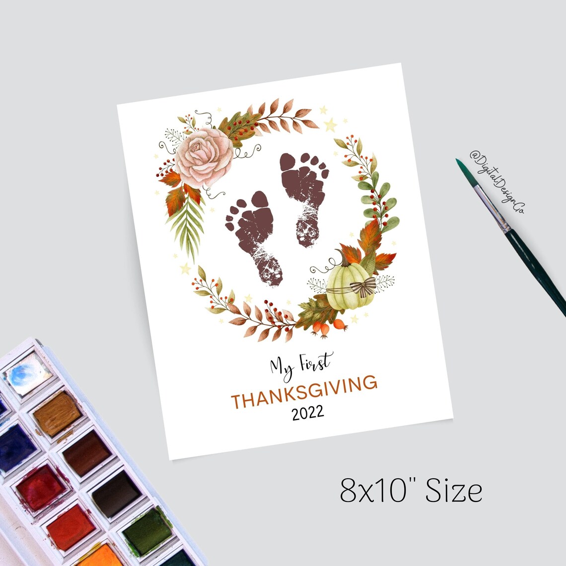 Thanksgiving Handprint Footprint Art My First Thanksgiving - Etsy