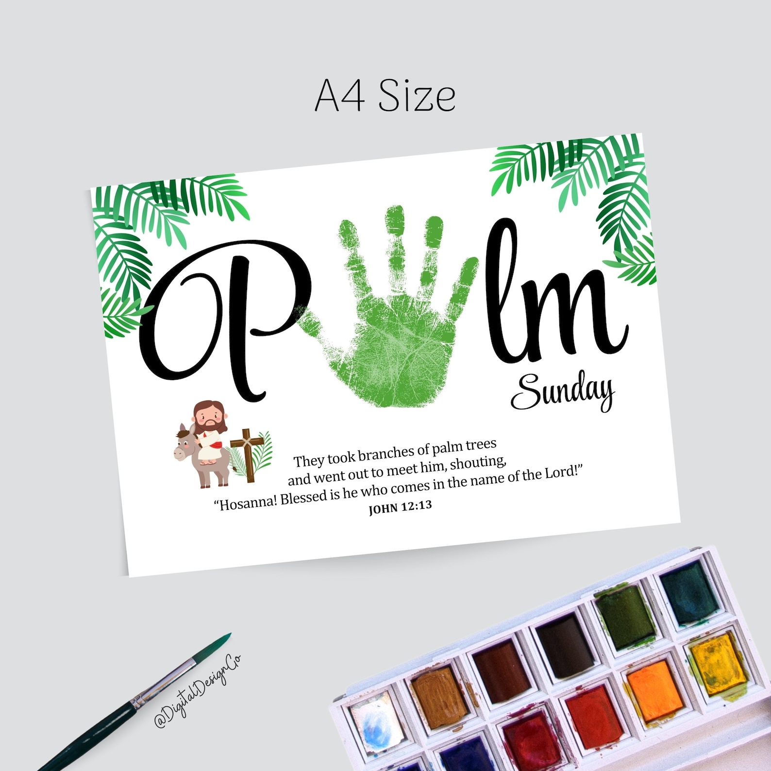 Palm Sunday Handprint Art Craft, Easter Craft, Kids Baby Toddler ...