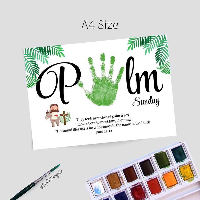 Palm Sunday Handprint Art Craft, Easter Craft, Kids Baby Toddler ...