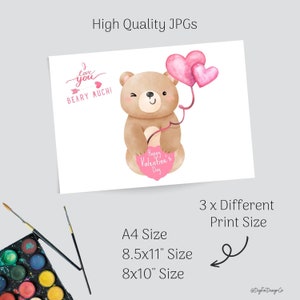 I Love You Beary Much Footprint Art, Valentines Day Footprtint Craft ...