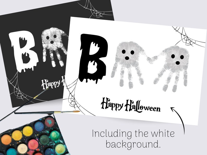 Halloween Handprint Art Boo Handprint Craft Happy Halloween - Etsy