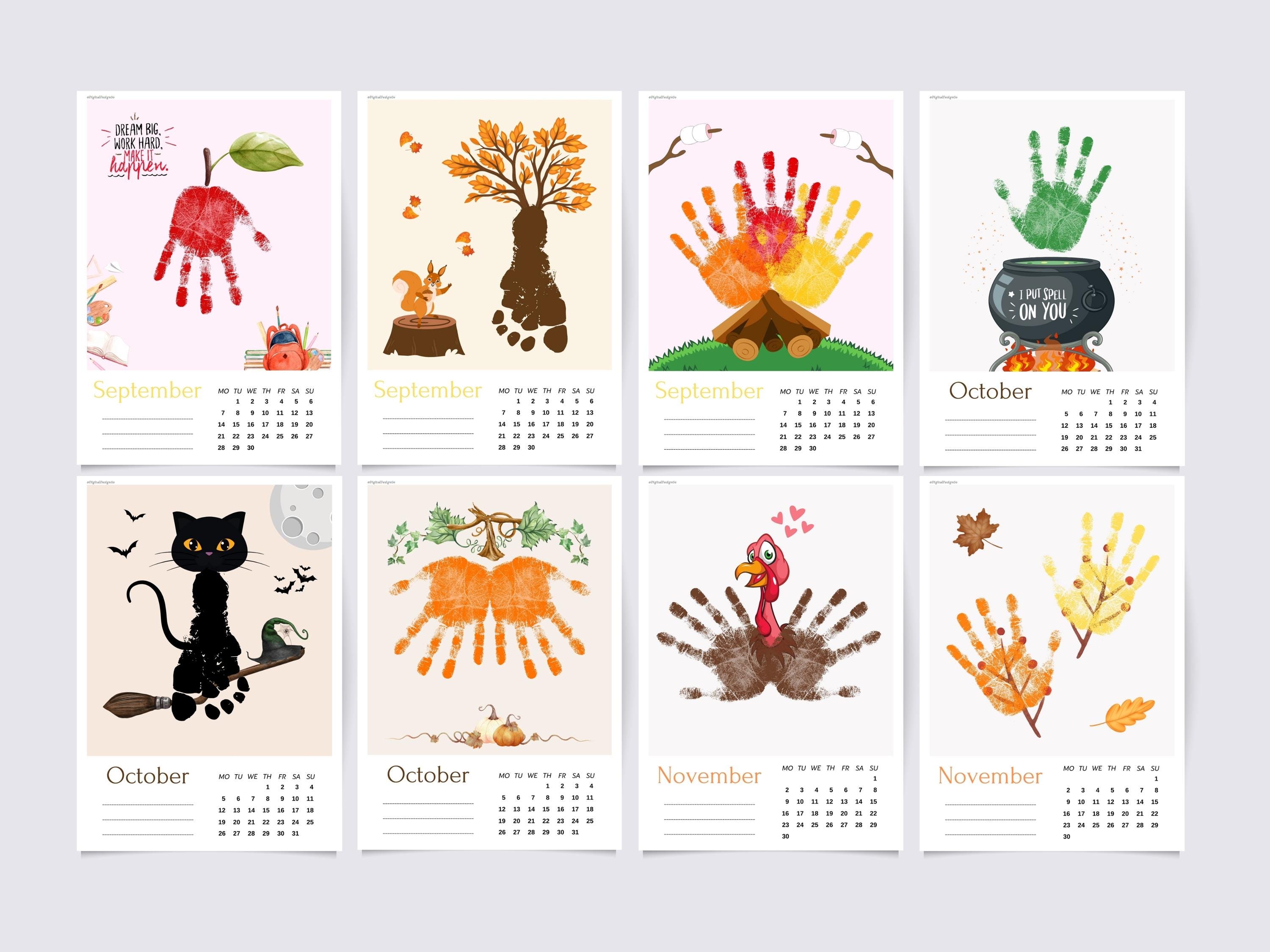 2026 Mega Handprint Footprint Calendar, Kids Baby Toddler, School ...
