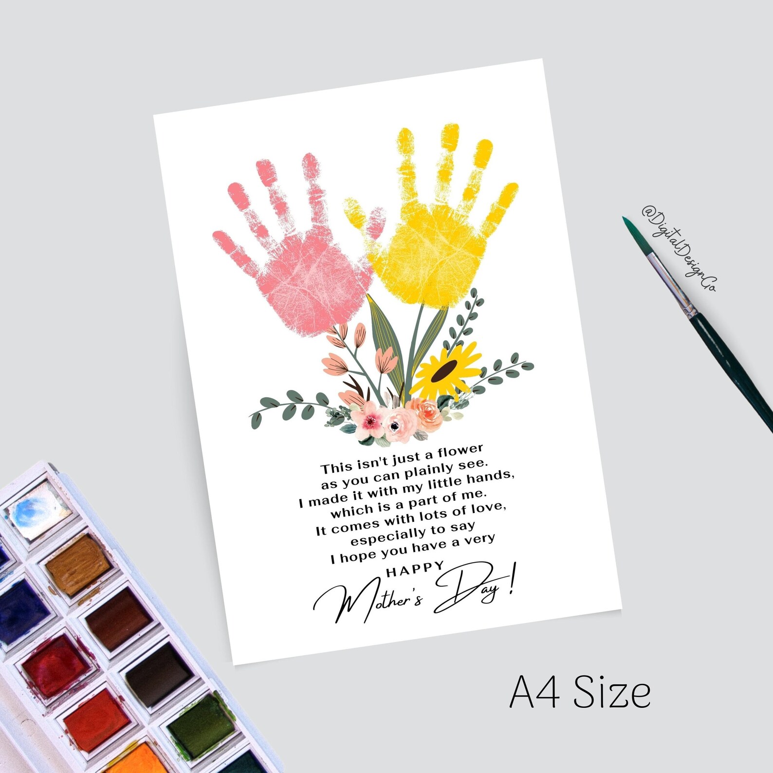 Mothers Day Handprint Craft, Happy Mothers Day, Poem, Flower Handprint ...