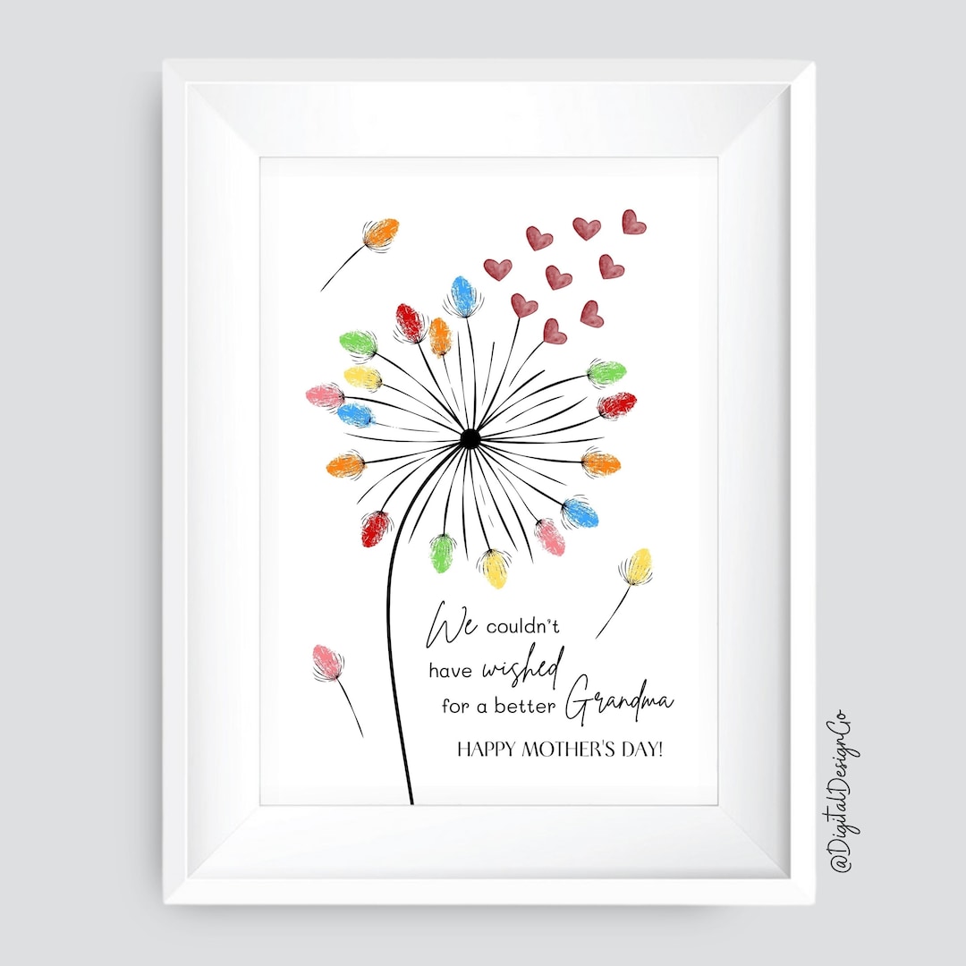 Dandelion Fingerprint Art, We Couldnt Wish for a Better Grandma ...