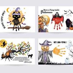 Halloween Handprint Footprint Fingerprint Craft Bundle, Halloween ...