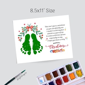 Mistletoe Footprint Craft, Holiday Craft, Christmas Mistletoe Footprint ...