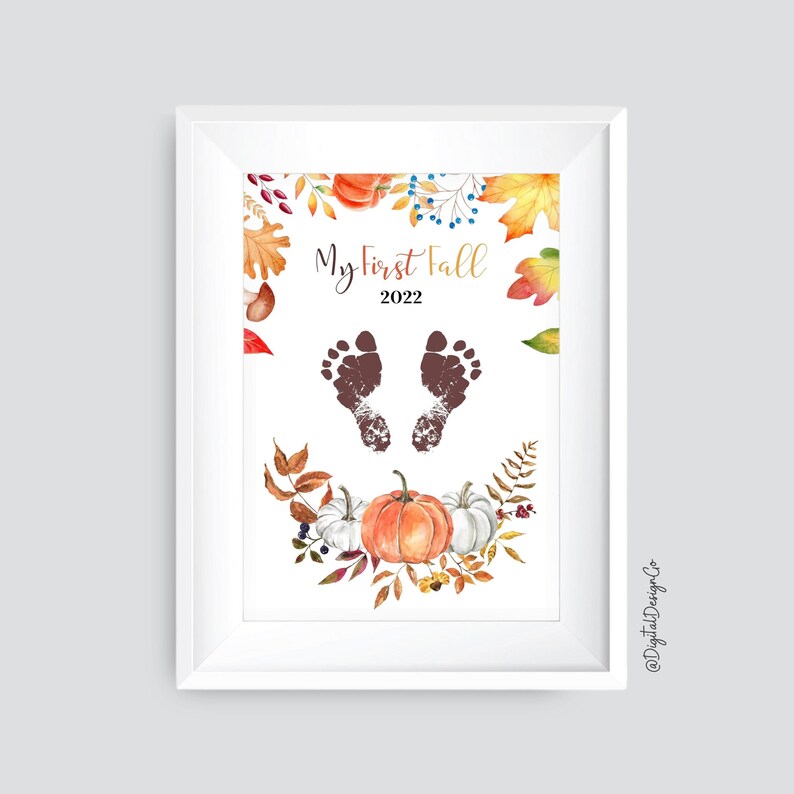 Fall Handprint Footprint Art My First Fall Fall Footprint - Etsy