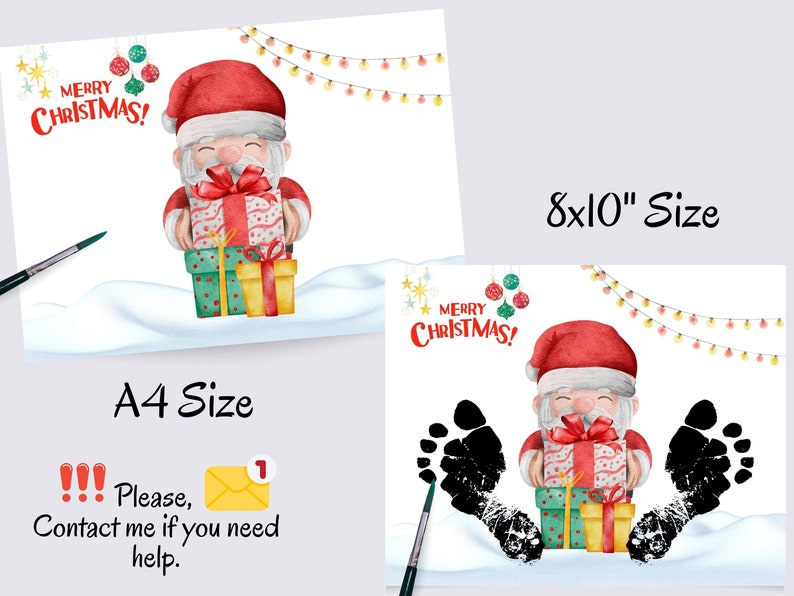 Christmas Handprint Footprint Art Craft Bundle Christmas - Etsy