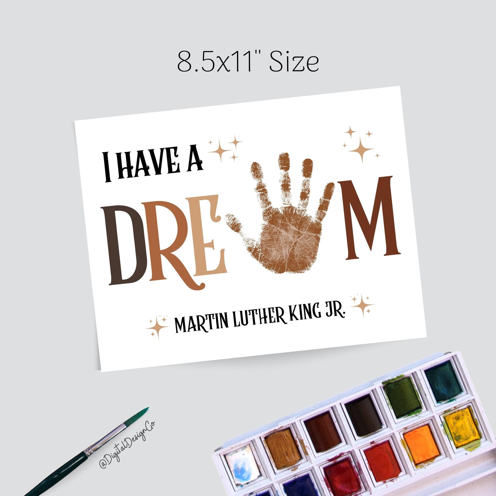 I Have A Dream, Black History Month Handprint Art, MLK Day Craft, Kids ...