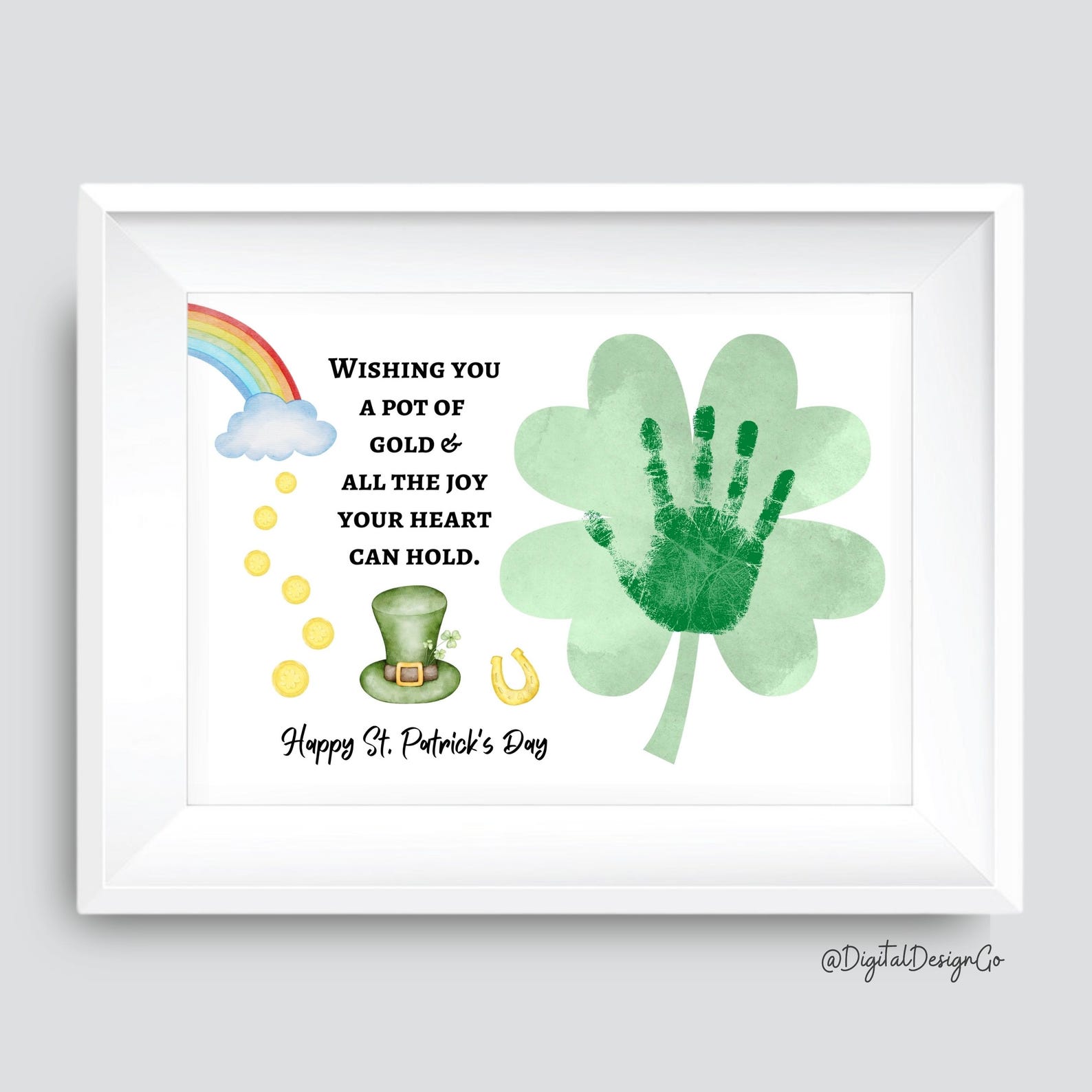 Happy St Patrick's Day, Poem, Clover Handprint Art Craft for Kids Baby ...