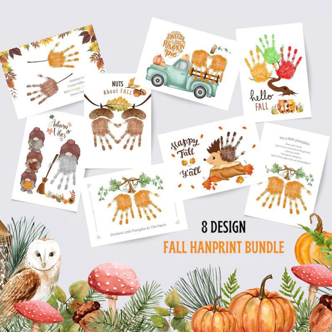 Fall Handprint Art Bundle, Back to School Activities, Autumn Season ...