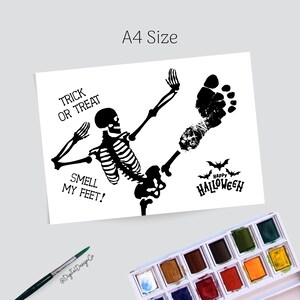Halloween Footprint Art, Skeleton, Trick or Treat Smell My Feet ...