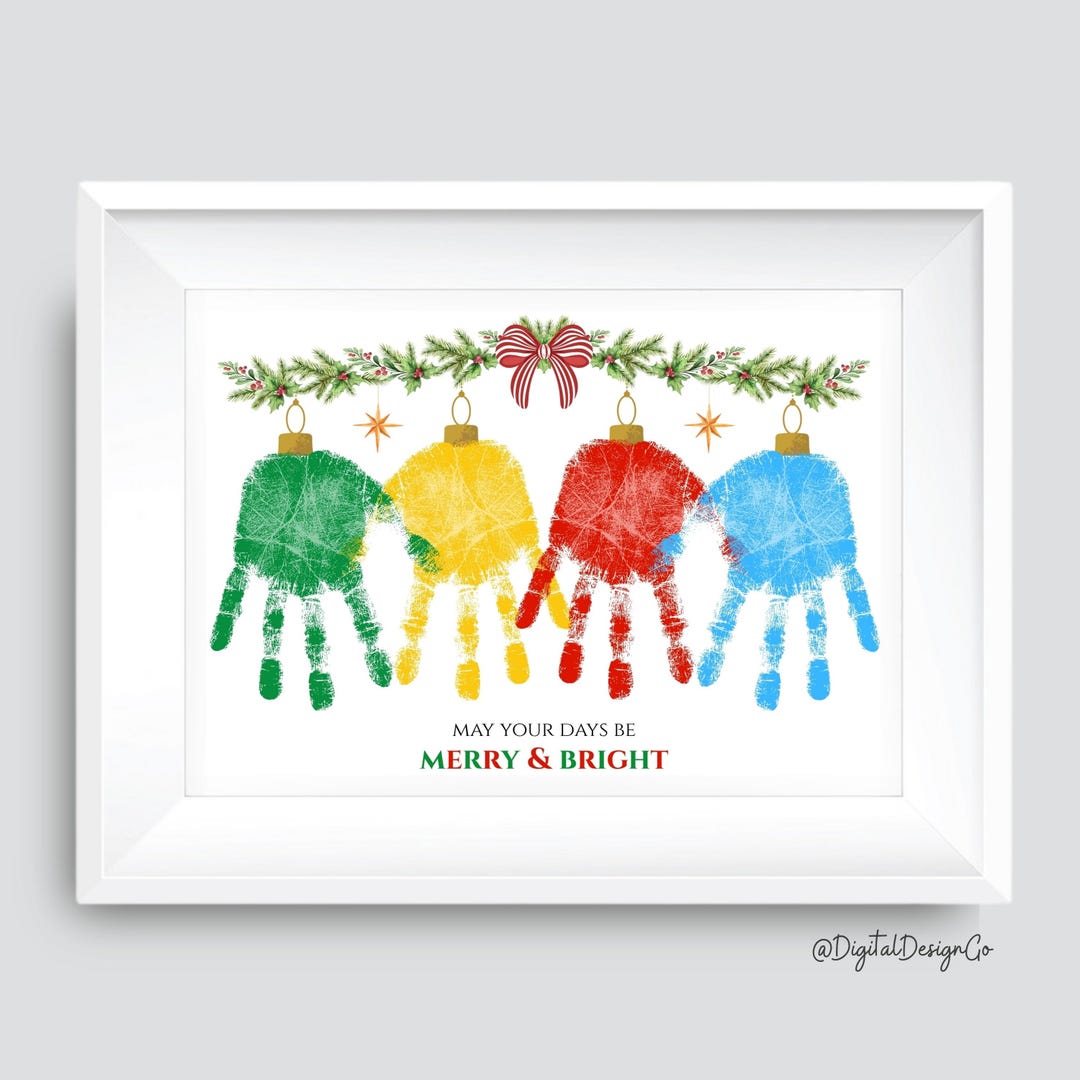 Christmas Garland Handprint Art Craft, Kids Baby Toddler, DIY Keepsake ...